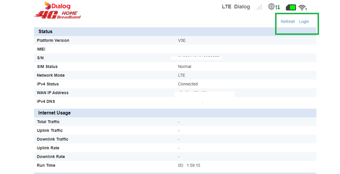 Dialog router login Online